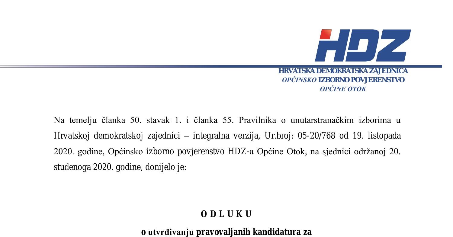 ODLUKA O UTVRĐIVANJU PRAVOVALJANIH KANDIDATURA - OPĆINSKI ODBOR.docx | DocDroid