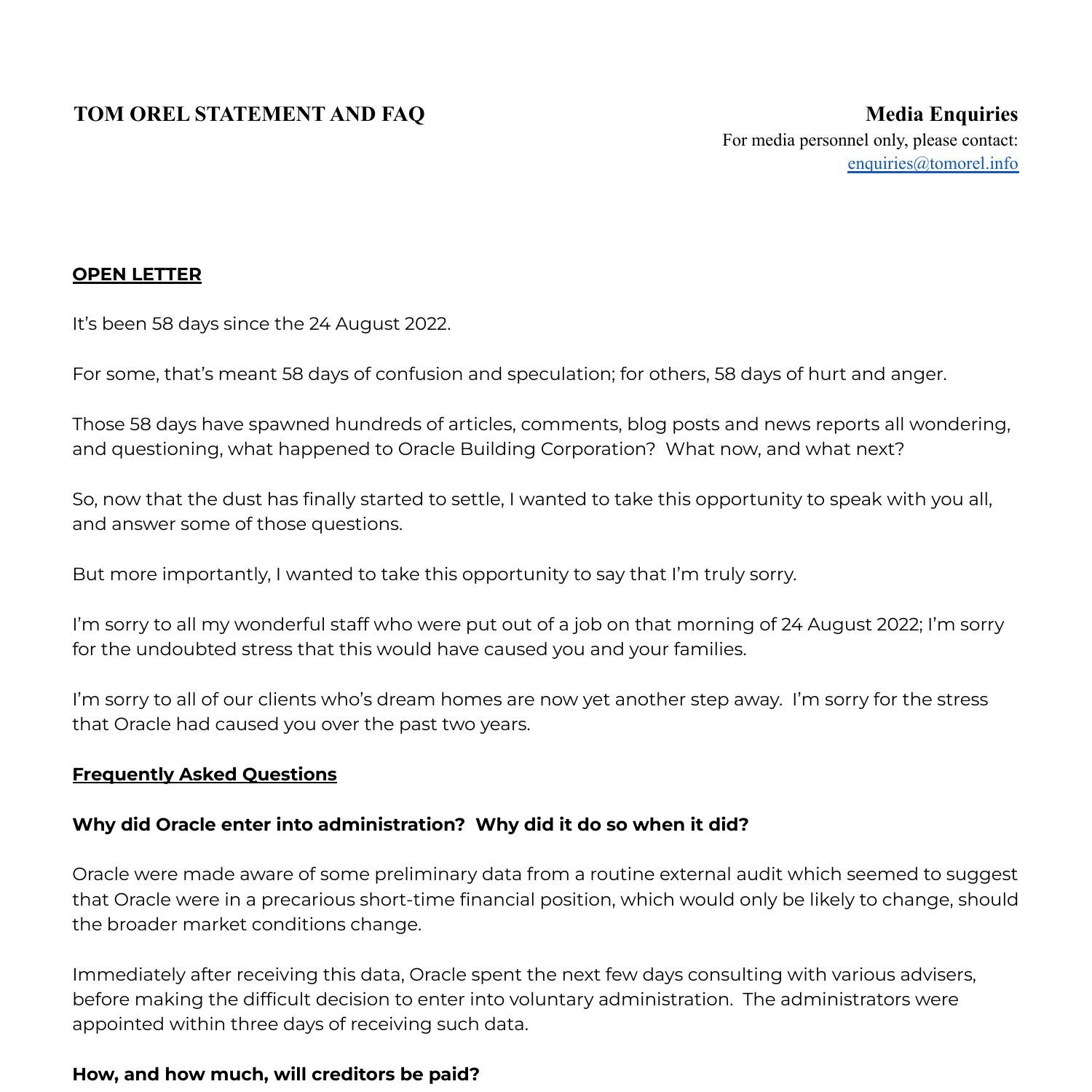 Tom Orel Statement (Oracle Building Corporation).pdf | DocDroid