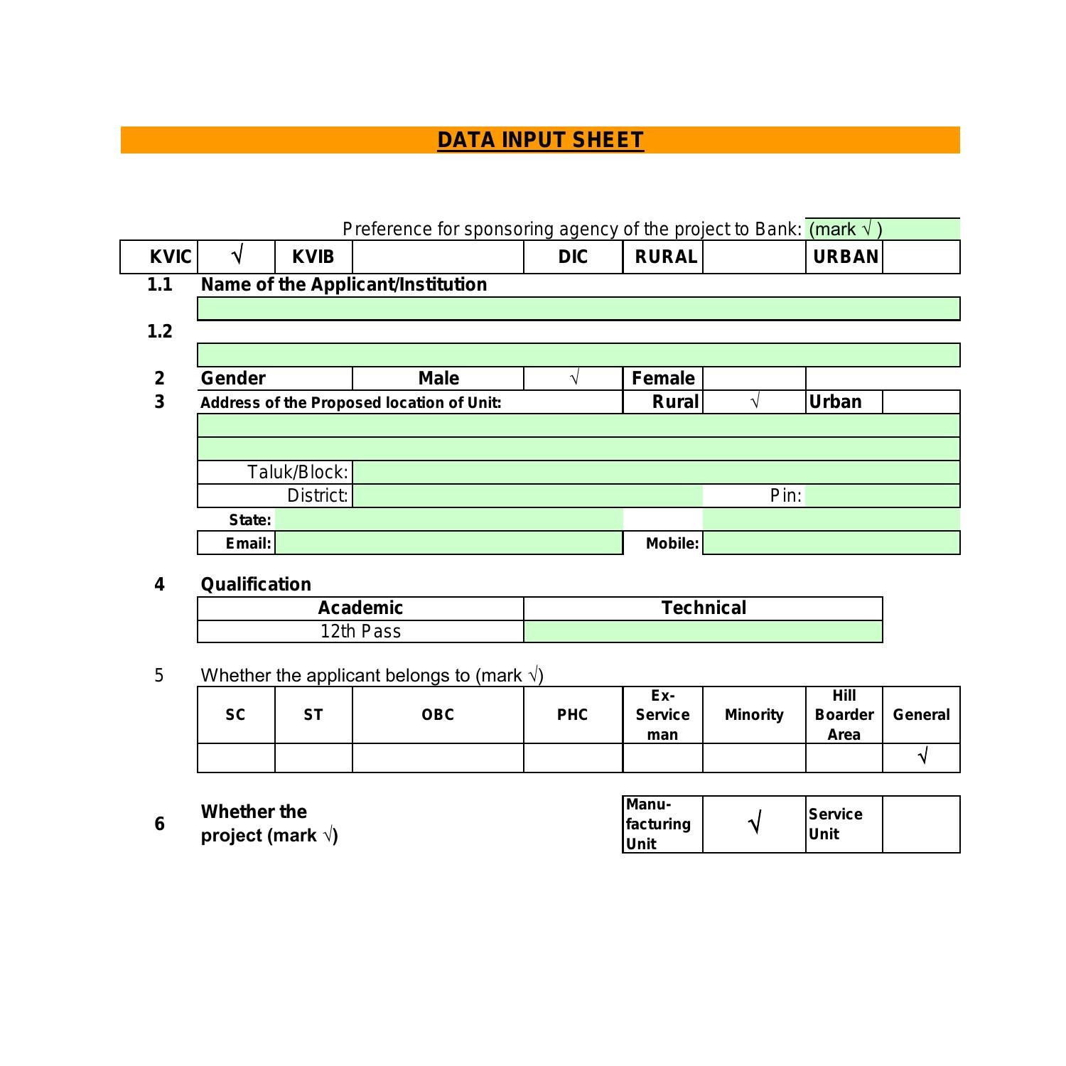 PMEGP DPR FORMAT.xls | DocDroid