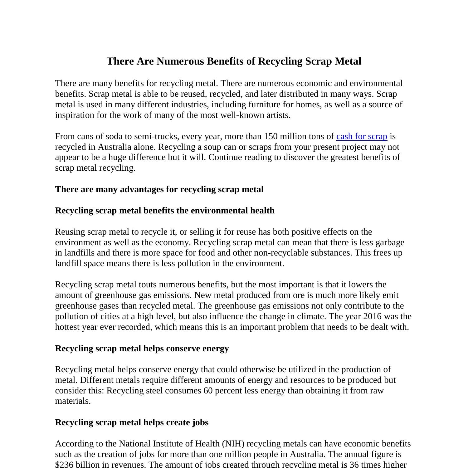 There Are Numerous Benefits of Recycling Scrap Metal.pdf | DocDroid