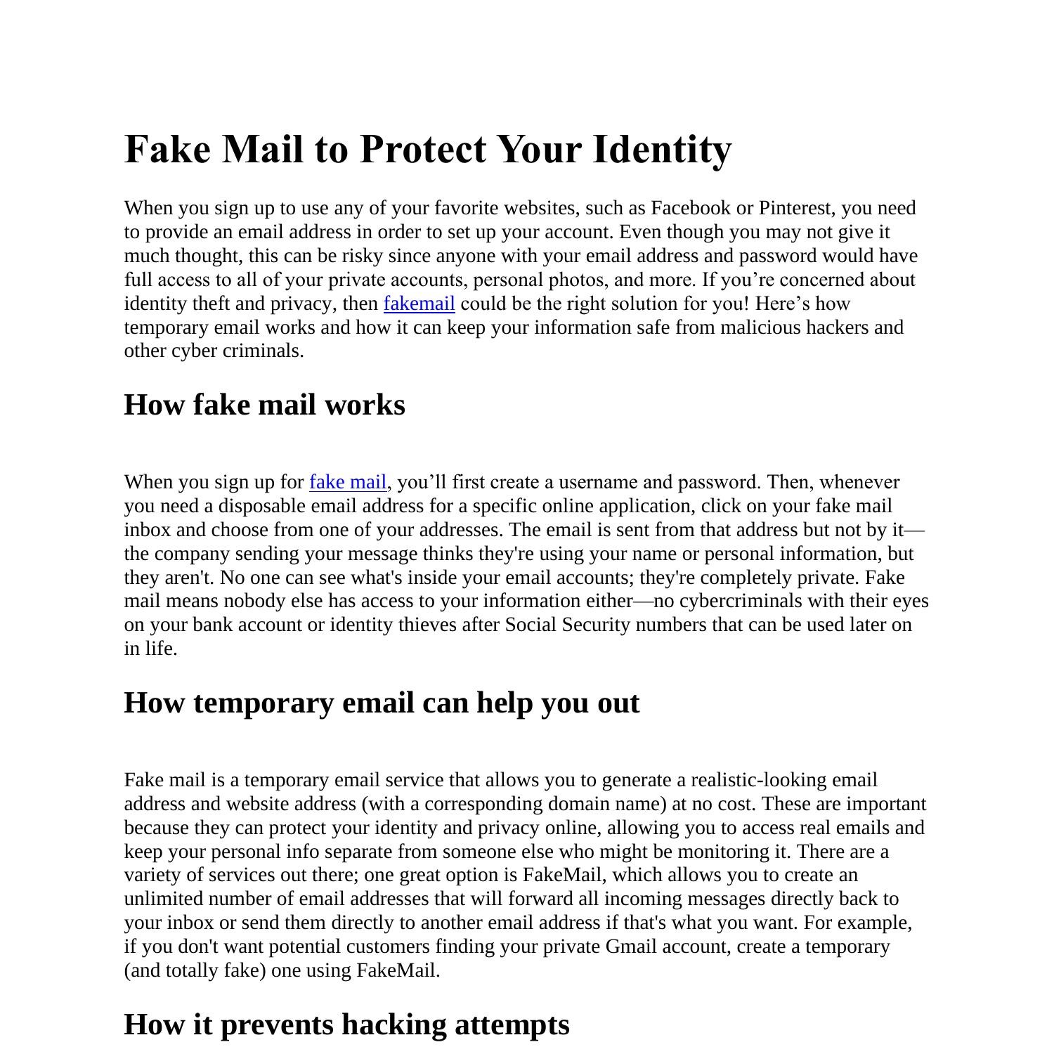 Fake Mail to Protect Your Identity.pdf | DocDroid