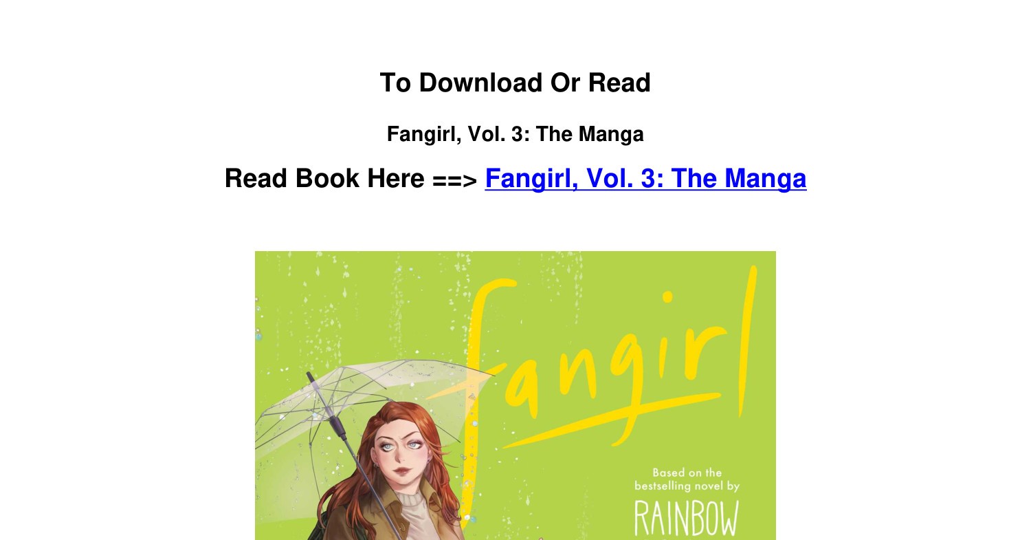 download EPUB Fangirl Vol 3 The Manga by Rainbow Rowell.pdf | DocDroid