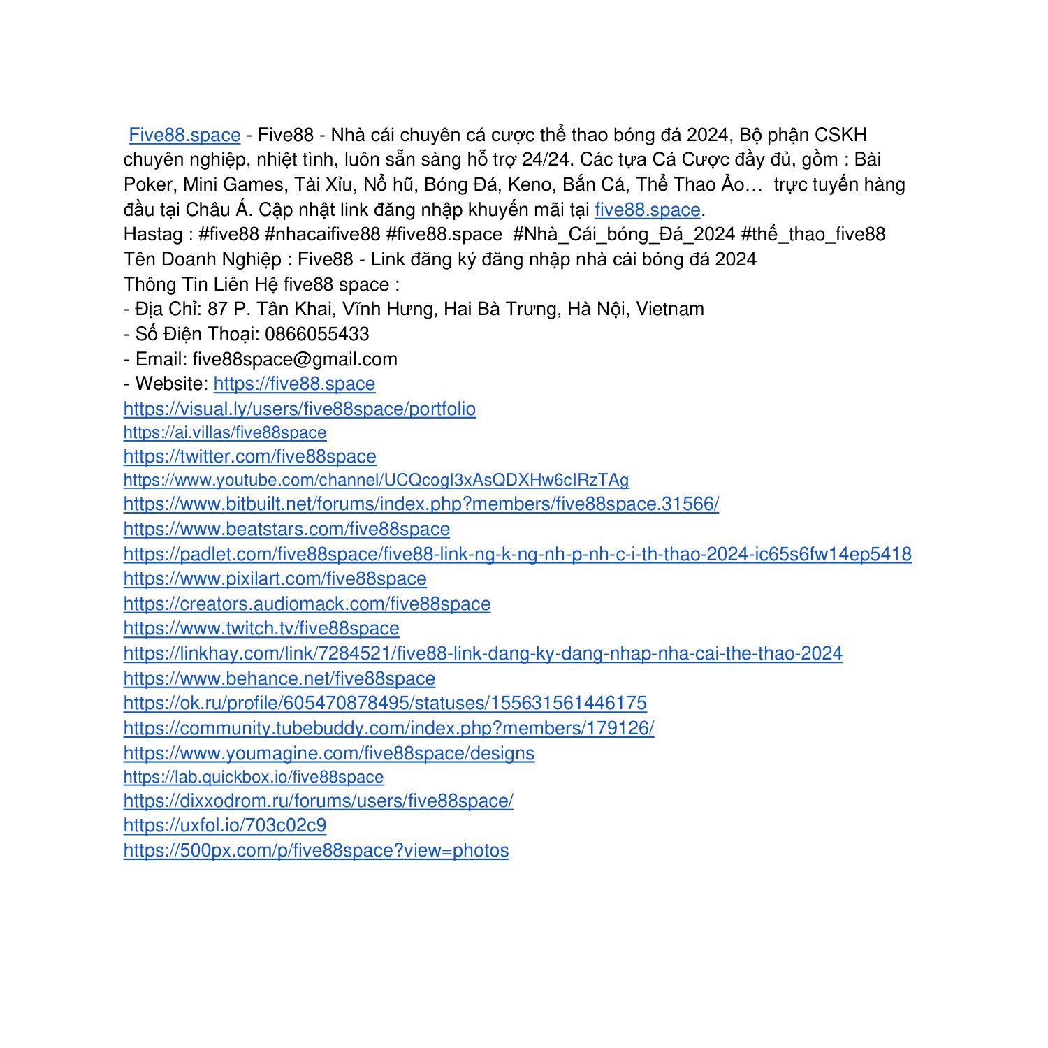 Five88 - Link đăng ký đăng nhập nhà cái thể thao 2024 _five88 space.docx | DocDroid