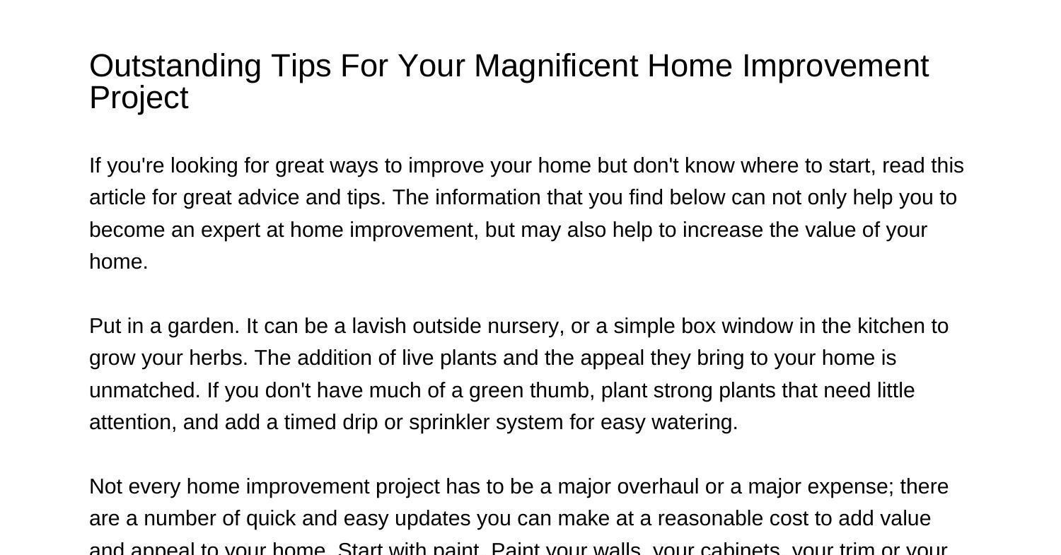 Outstanding Tips For Your Magnificent Home Improvement Projectvsvso.pdf.pdf | DocDroid