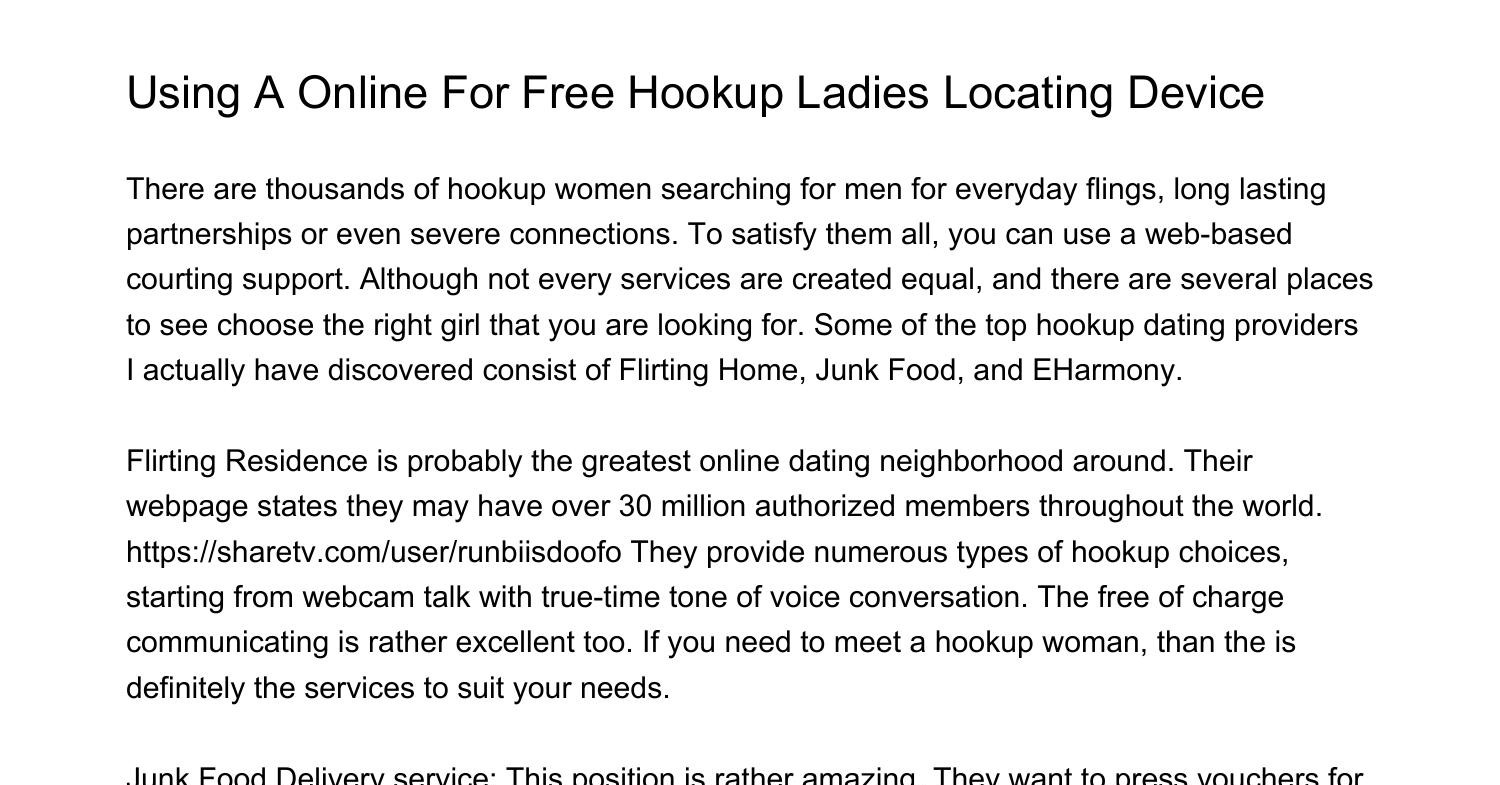 Using A Online For Free Hookup Ladies Locating Devicefdktb.pdf.pdf | DocDroid