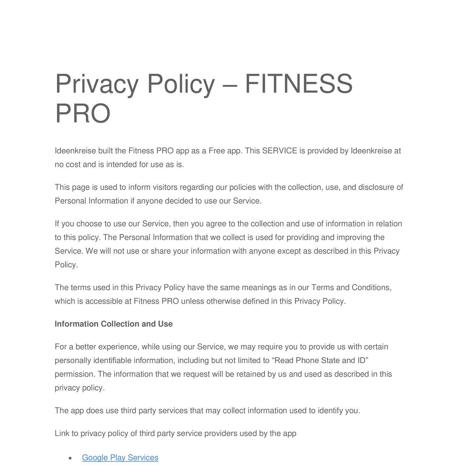 Fitness Pro Privacy Policy.pdf | DocDroid