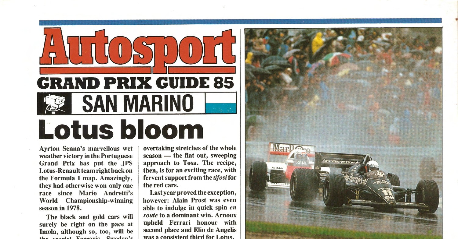 Autosport Grand Prix TV Guide 1985. San Marino.pdf | DocDroid