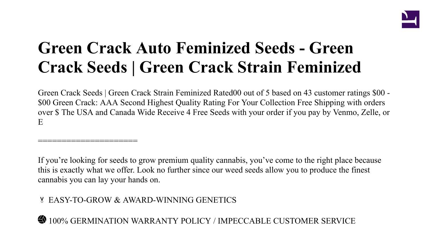 Green Crack Auto Feminized Seeds.pdf | DocDroid