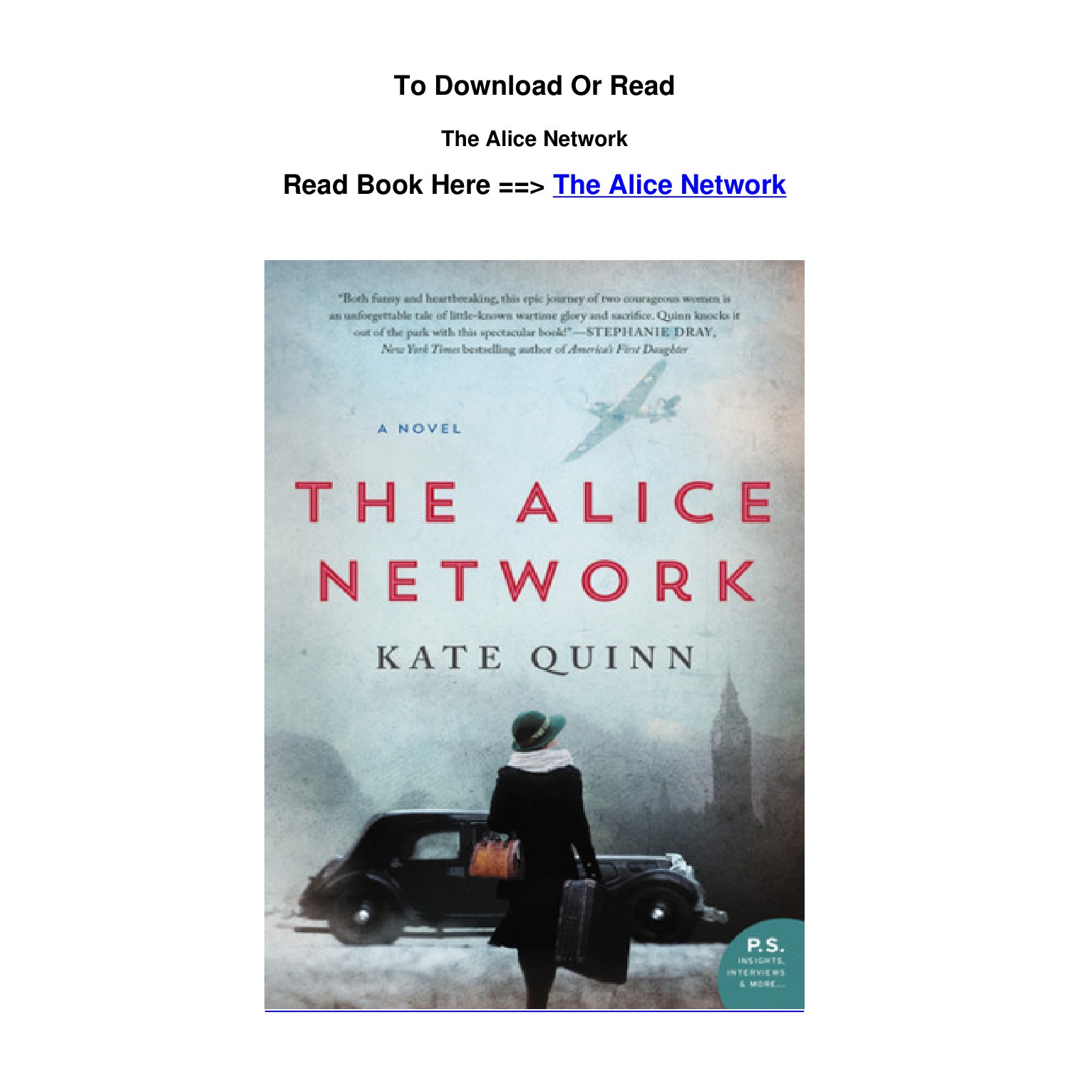 DOWNLOAD EPUB The Alice Network by Kate Quinn.pdf | DocDroid
