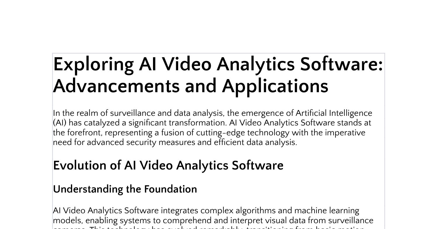 Exploring AI Video Analytics Software.docx.pdf | DocDroid