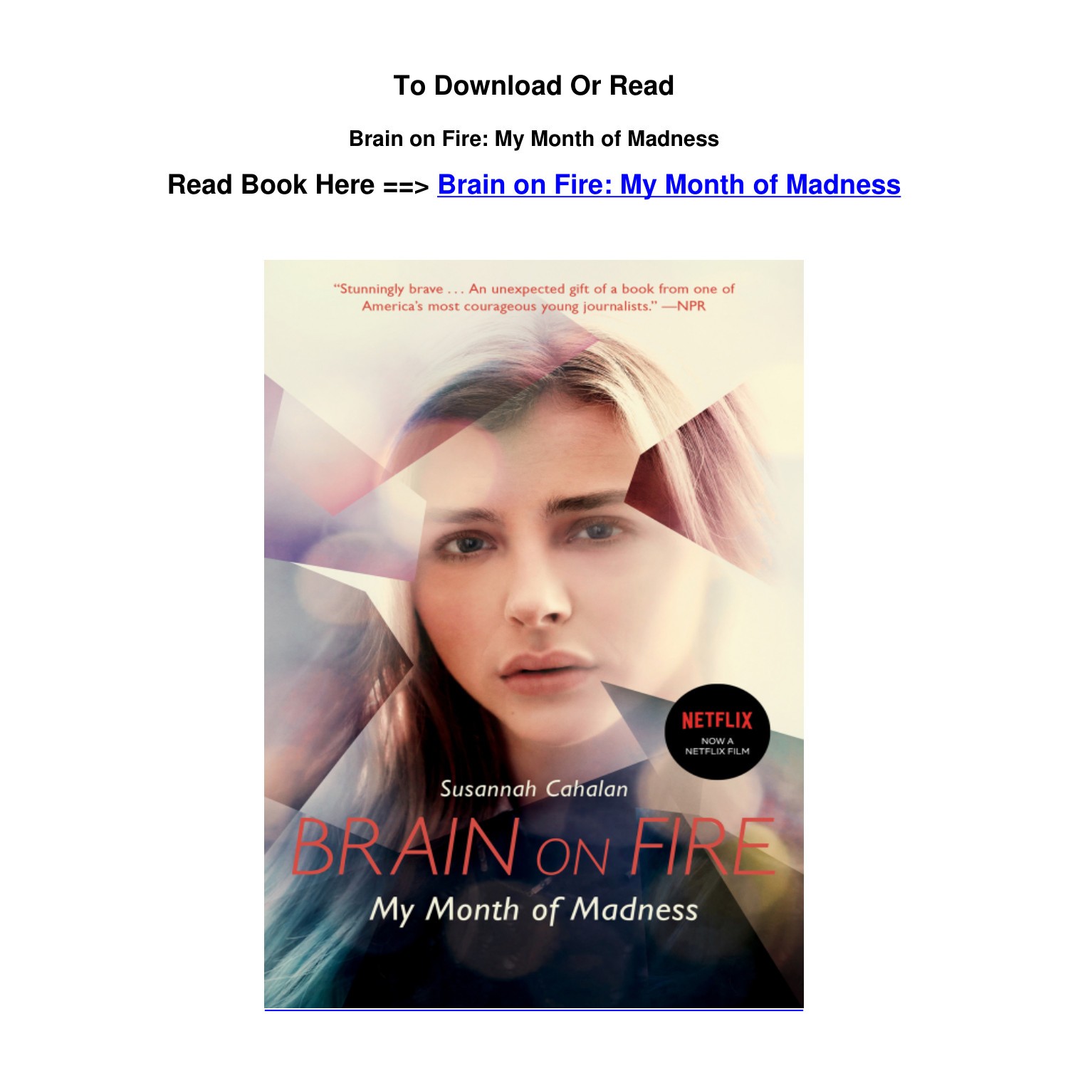 Download ePub Brain on Fire My Month of Madness by Susannah Cahalan.pdf | DocDroid
