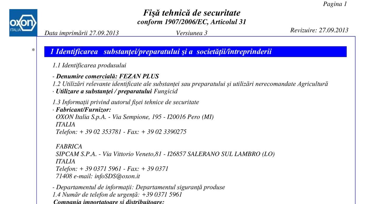 Fezan Plus-msds.pdf | DocDroid
