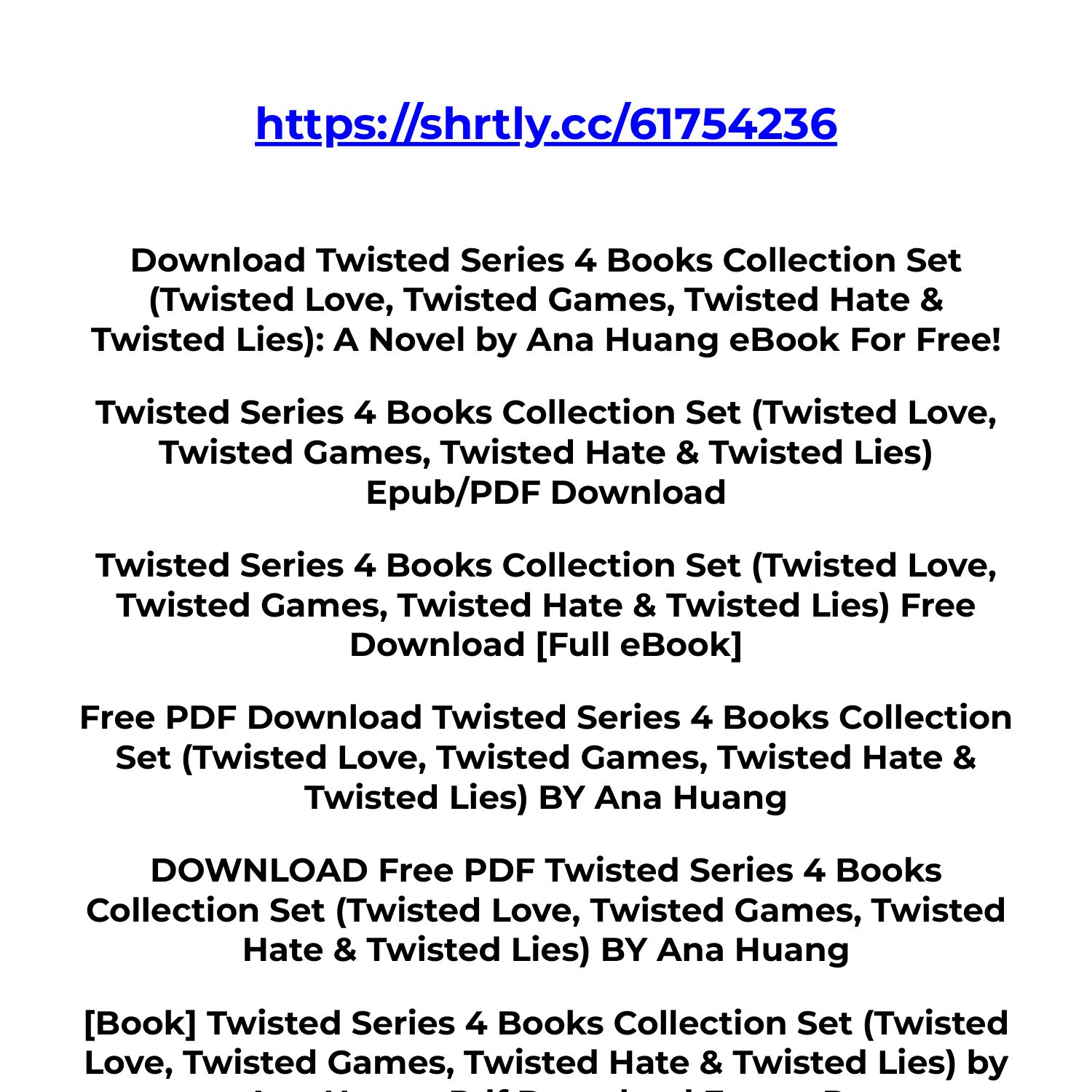 Download PDF Twisted Series 4 Books Collection Set (Twisted Love, Twisted Games, Twisted Hate ...