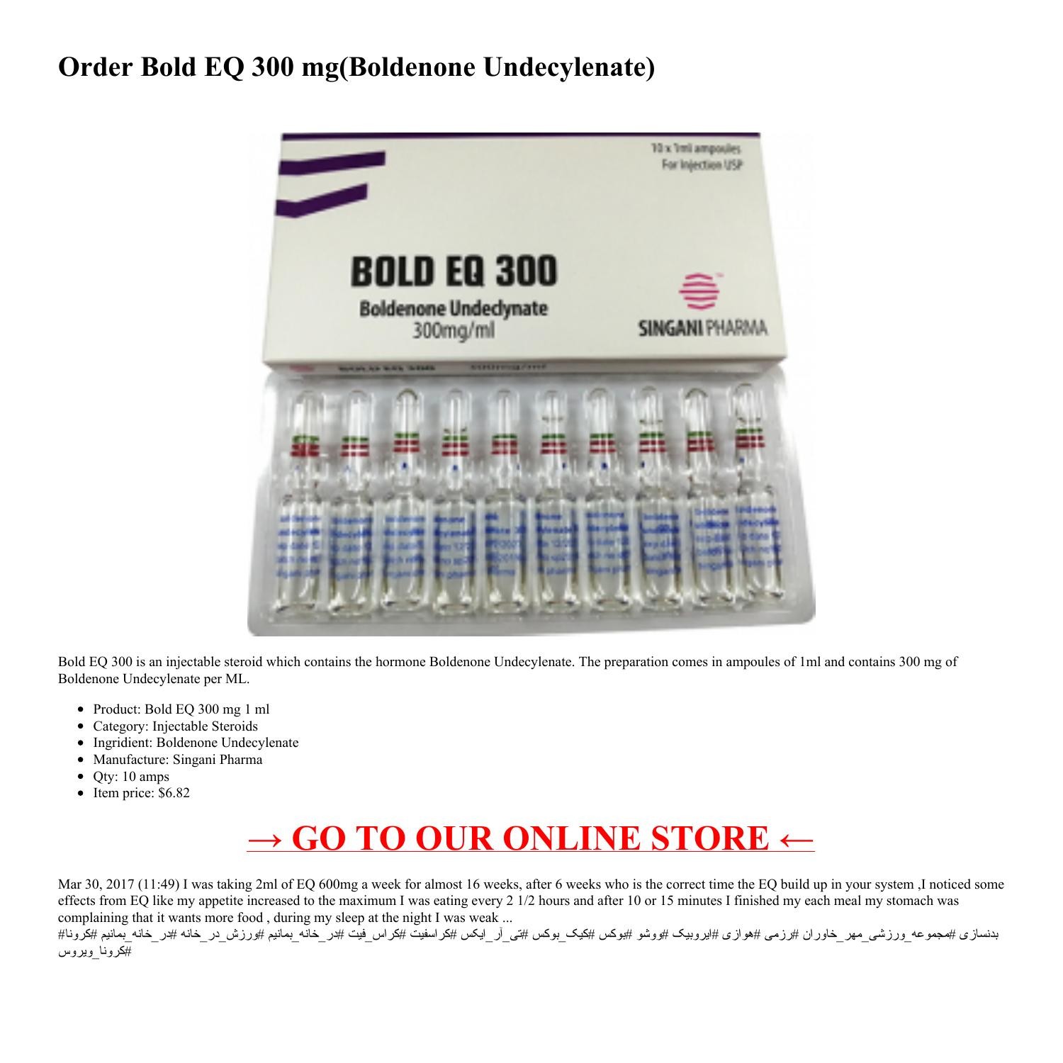 Order Bold EQ 300 mg(Boldenone Undecylenate) by Singani Pharma in ...
