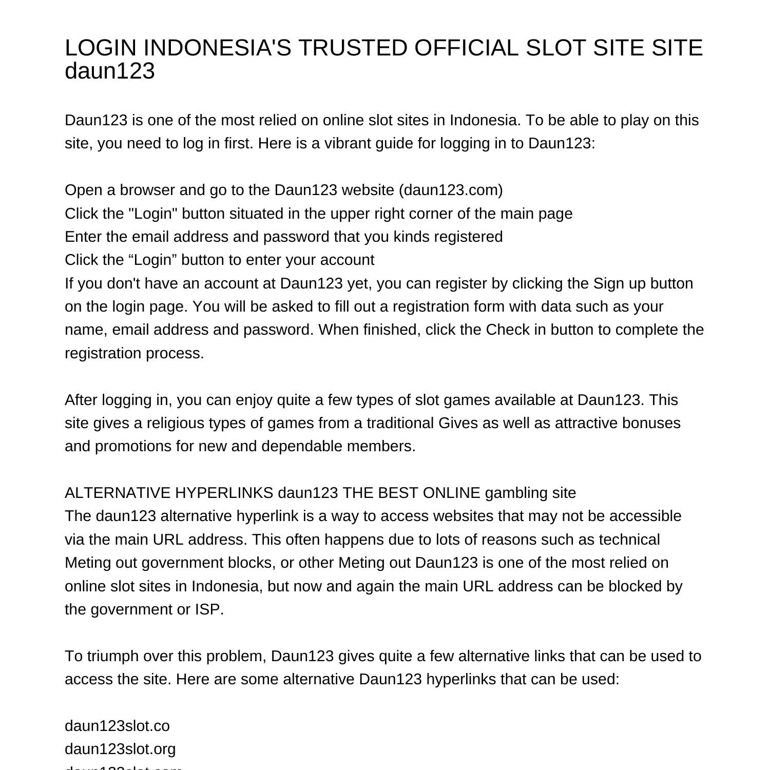 LOGIN INDONESIAS TRUSTED OFFICIAL SLOT SITE SITE daun123pvjmy.pdf.pdf ...