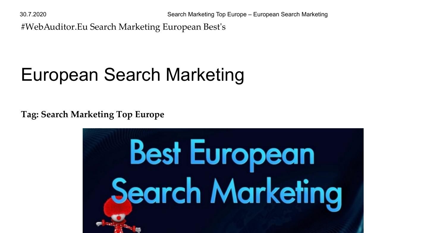 Search Marketing Top Europe – European Search Marketing #WebAuditor.Eu for Branding Best ...