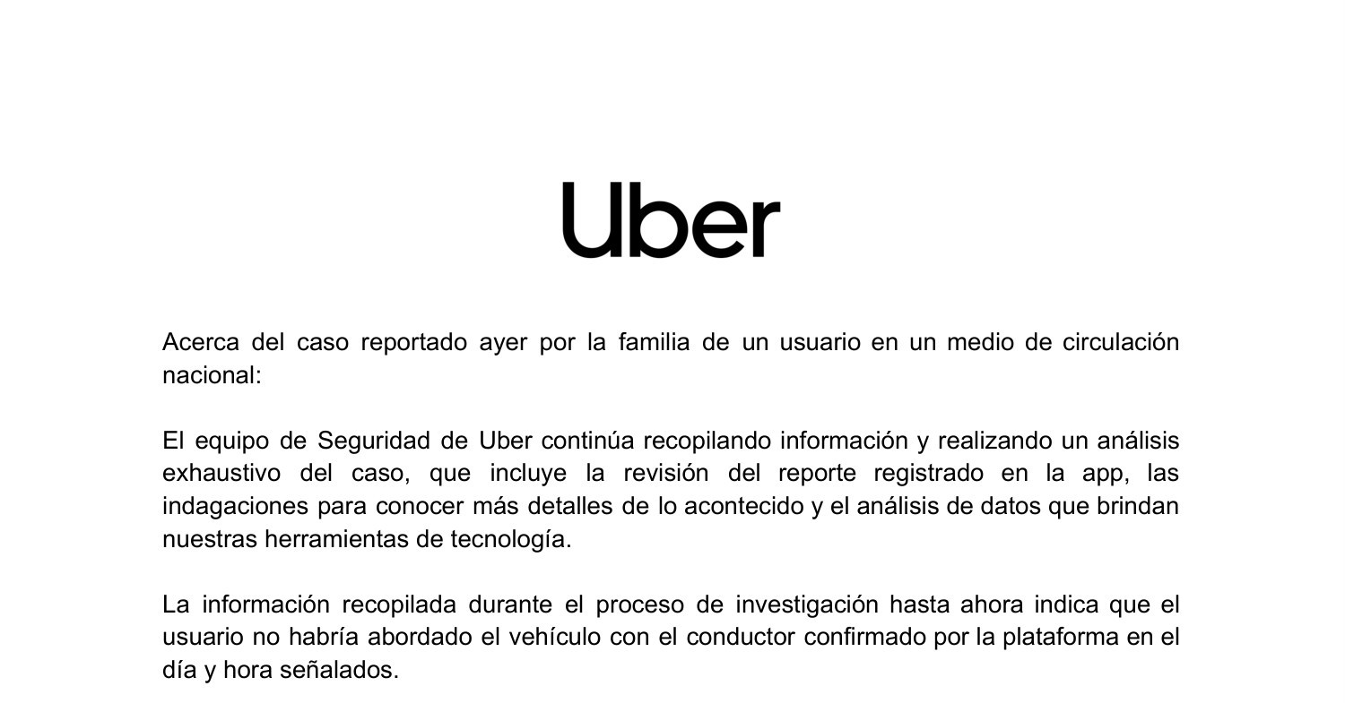 Declaración Uber - Domingo 12 de novimebre.pdf | DocDroid