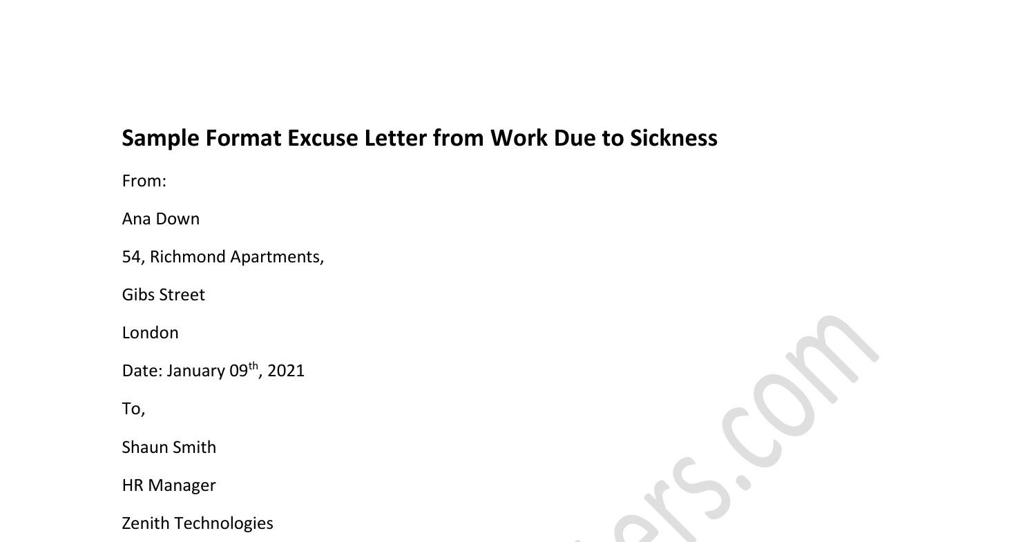 Excuse Letter from Work due to Sickness.pdf | DocDroid