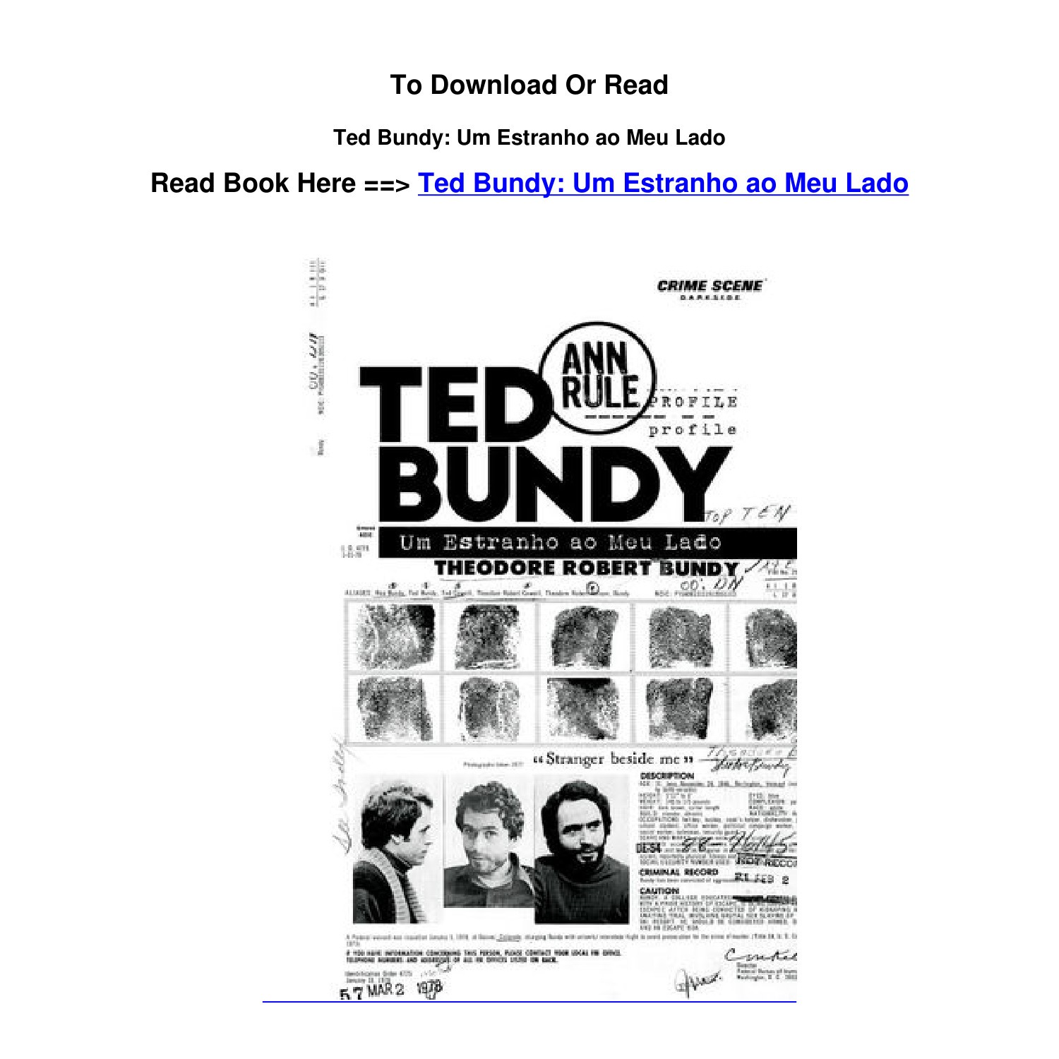 EPub download Ted Bundy Um Estranho ao Meu Lado By Ann Rule.pdf | DocDroid