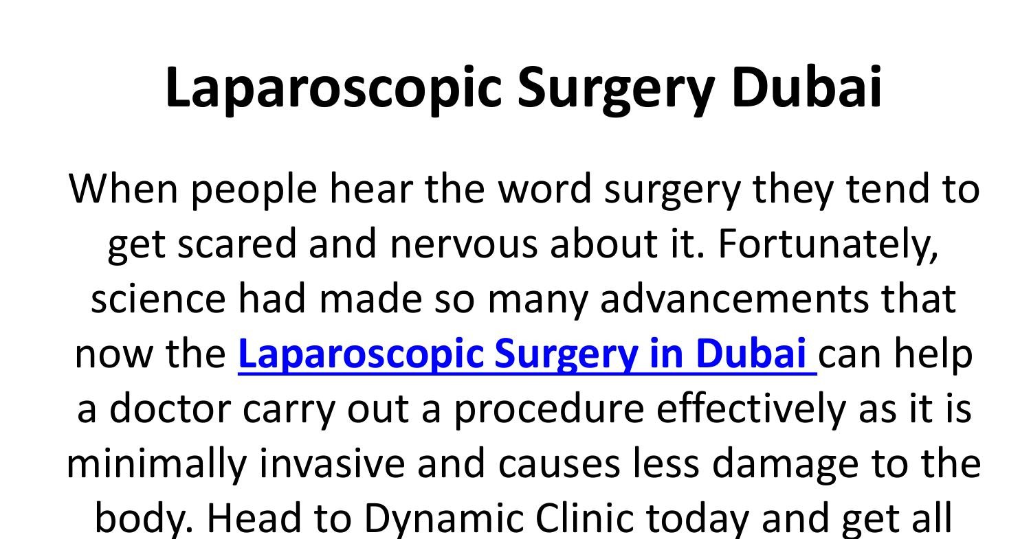 Laparoscopic Surgery Dubai.pptx | DocDroid