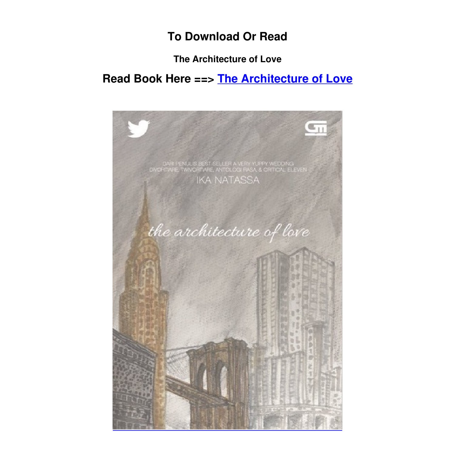 Pdf DOWNLOAD The Architecture of Love By Ika Natassa.pdf | DocDroid