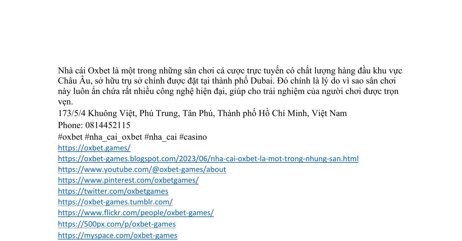Nhà cái Oxbet.docx | DocDroid