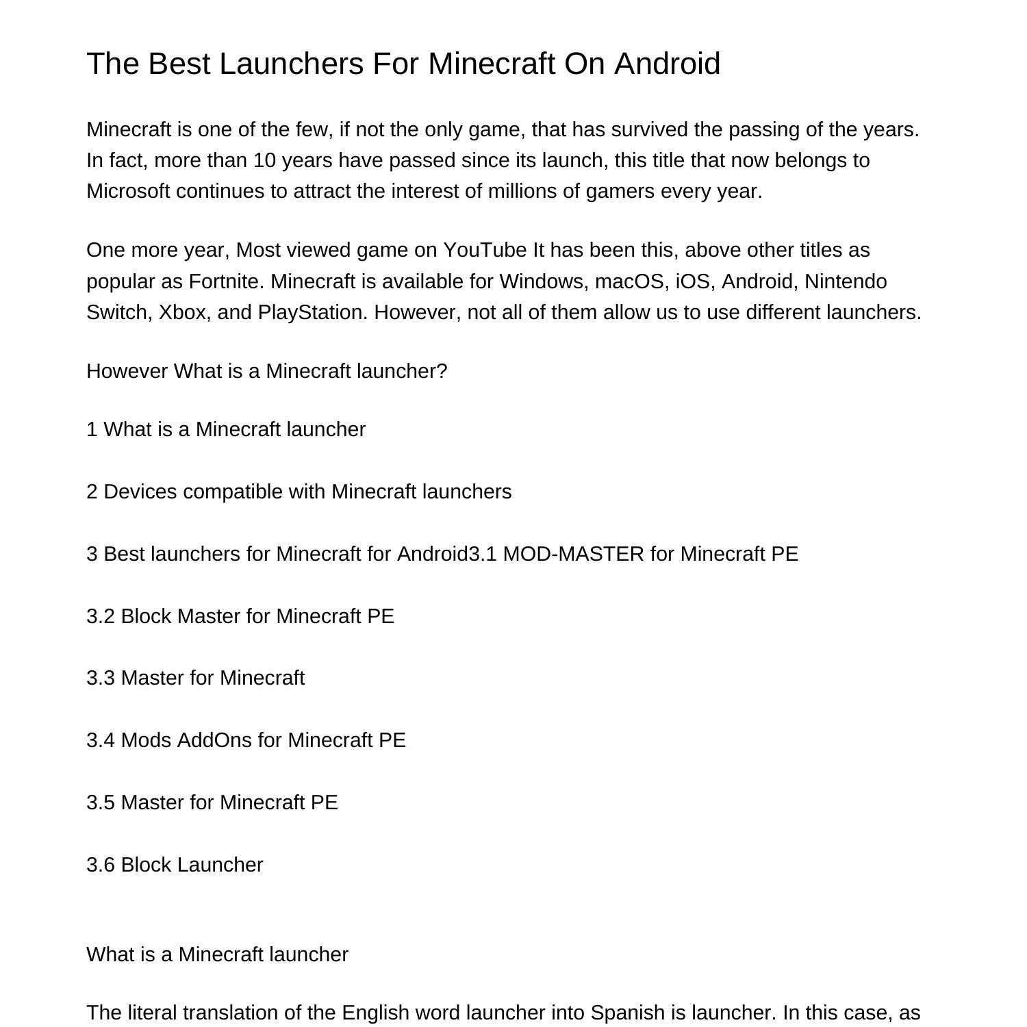The Best Launchers For Minecraft On Androidkrheq.pdf.pdf | DocDroid