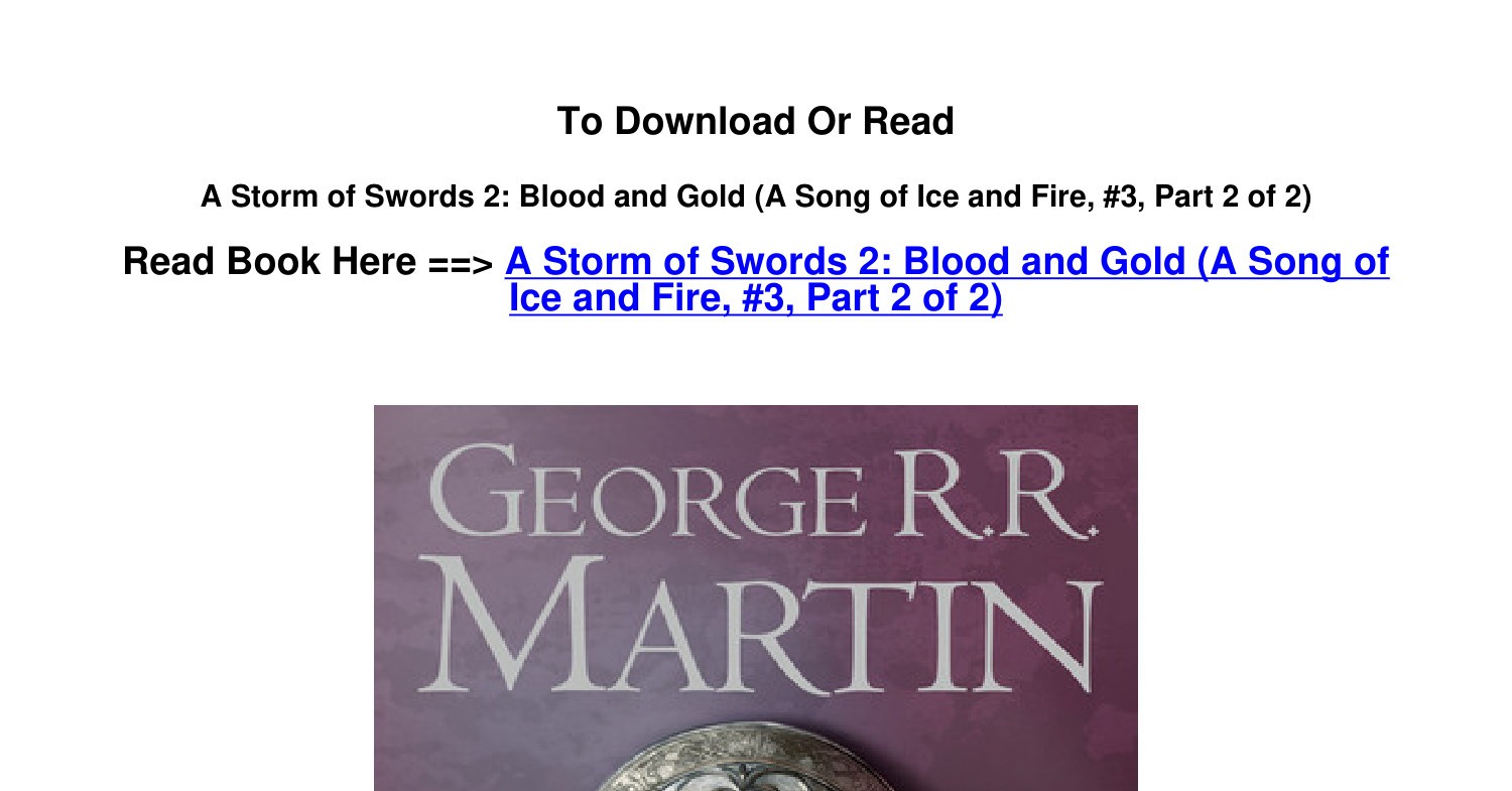 EPUB Download A Storm of Swords 2 Blood and Gold A Song of Ice and Fire ...