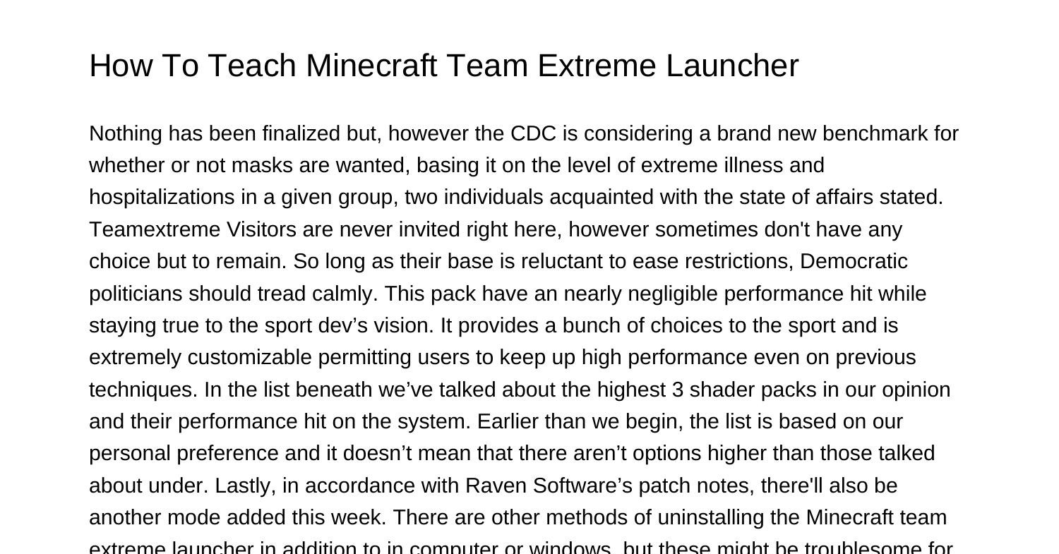 How To Teach Minecraft Team Extreme Launcherncpxk.pdf.pdf | DocDroid