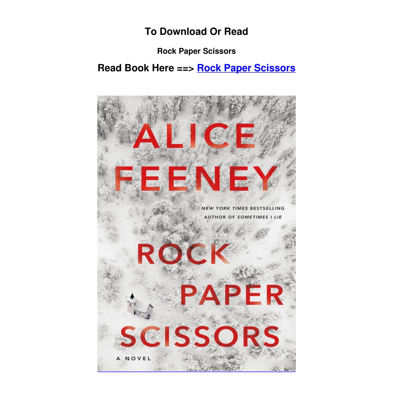 ePub download Rock Paper Scissors BY Alice Feeney.pdf | DocDroid