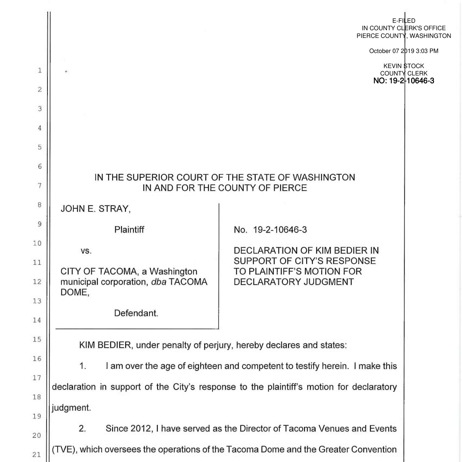 Declaration in Kim Bedier in Support of Response 53938013.pdf | DocDroid