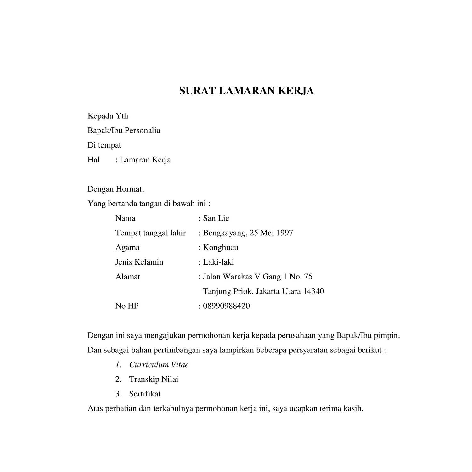 SURAT LAMARAN KERJA.docx | DocDroid