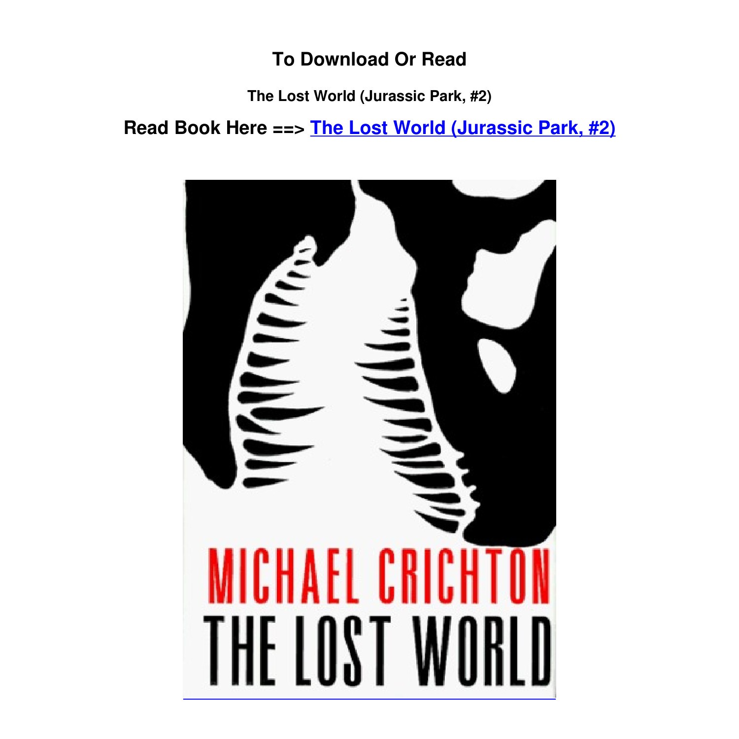 pdf DOWNLOAD The Lost World Jurassic Park 2 by Michael Crichton.pdf | DocDroid