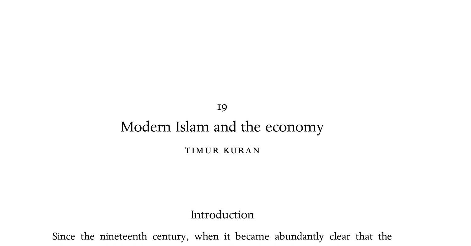 Timur Kuran. Modern Islam and the Economy.pdf | DocDroid
