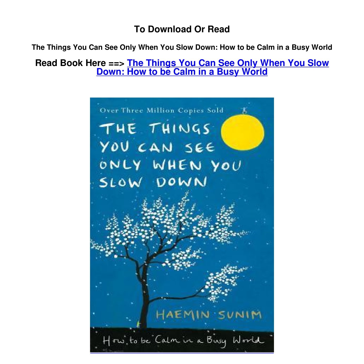 DOWNLOAD Pdf The Things You Can See Only When You Slow Down How to be ...