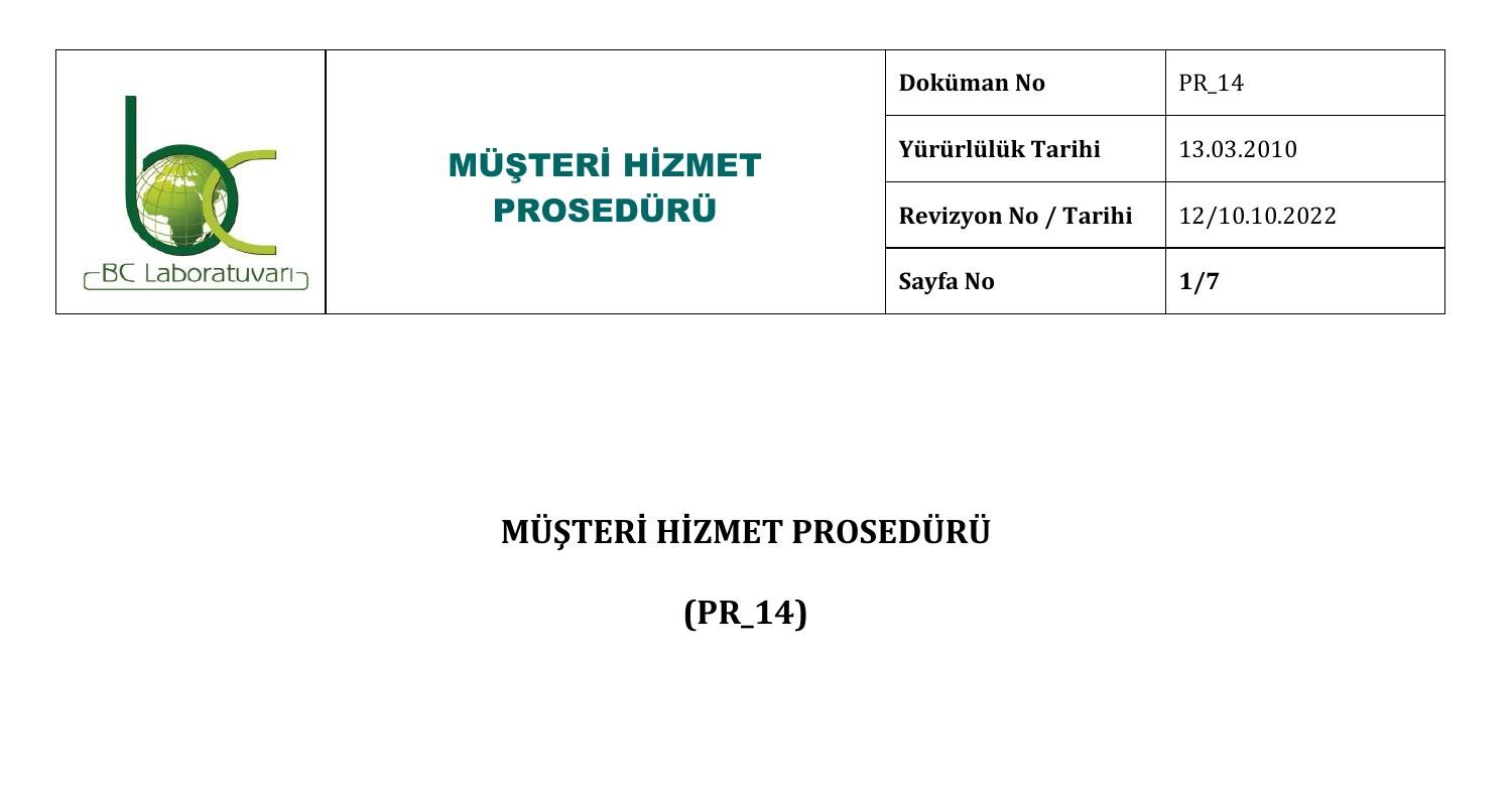 PR_14.Müşteri Hizmet Prosedürü-1.pdf | DocDroid
