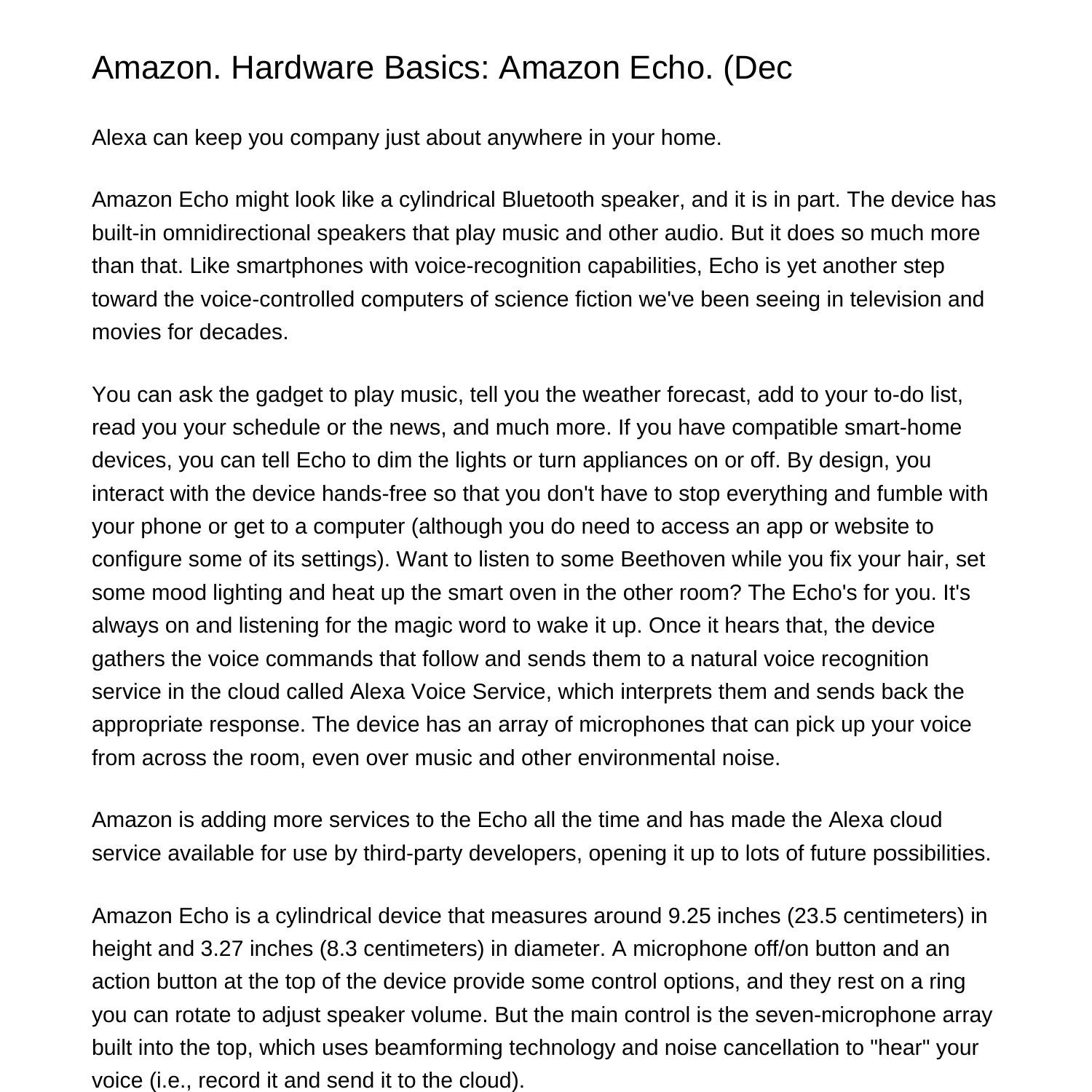 Amazon Hardware Basics Amazon Echo Decidsxo pdf pdf DocDroid