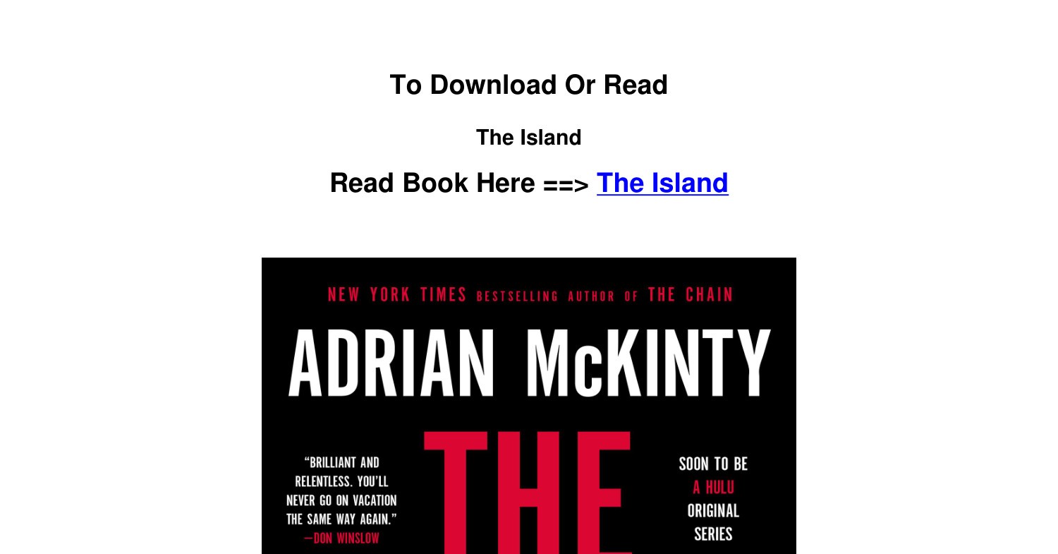 Pdf Download The Island by Adrian McKinty.pdf | DocDroid