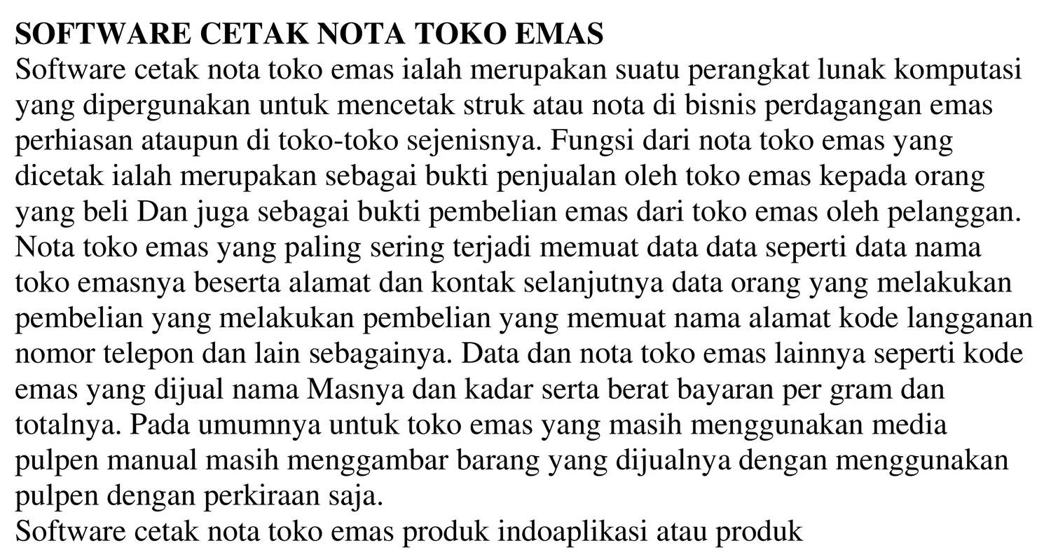 SOFTWARE CETAK NOTA TOKO EMAS.pdf | DocDroid
