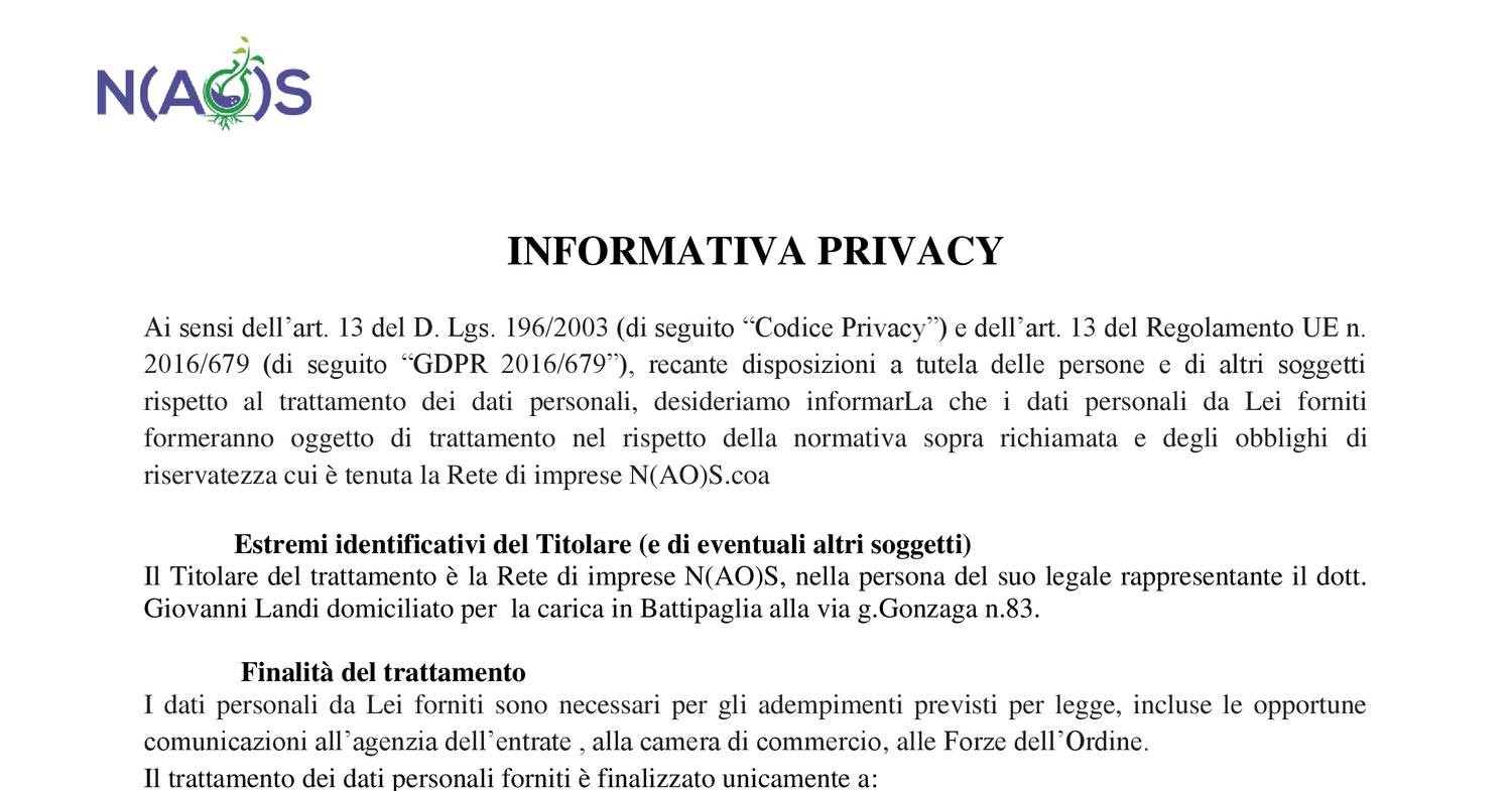INFORMATIVA PRIVACY N(AO)S.pdf | DocDroid