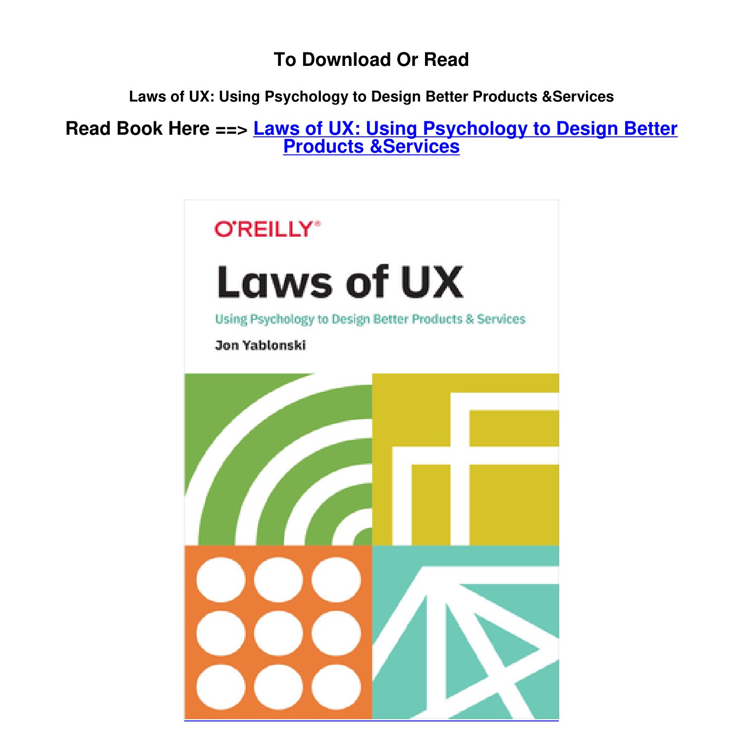 Download EPUB Laws of UX Using Psychology to Design Better Products ...