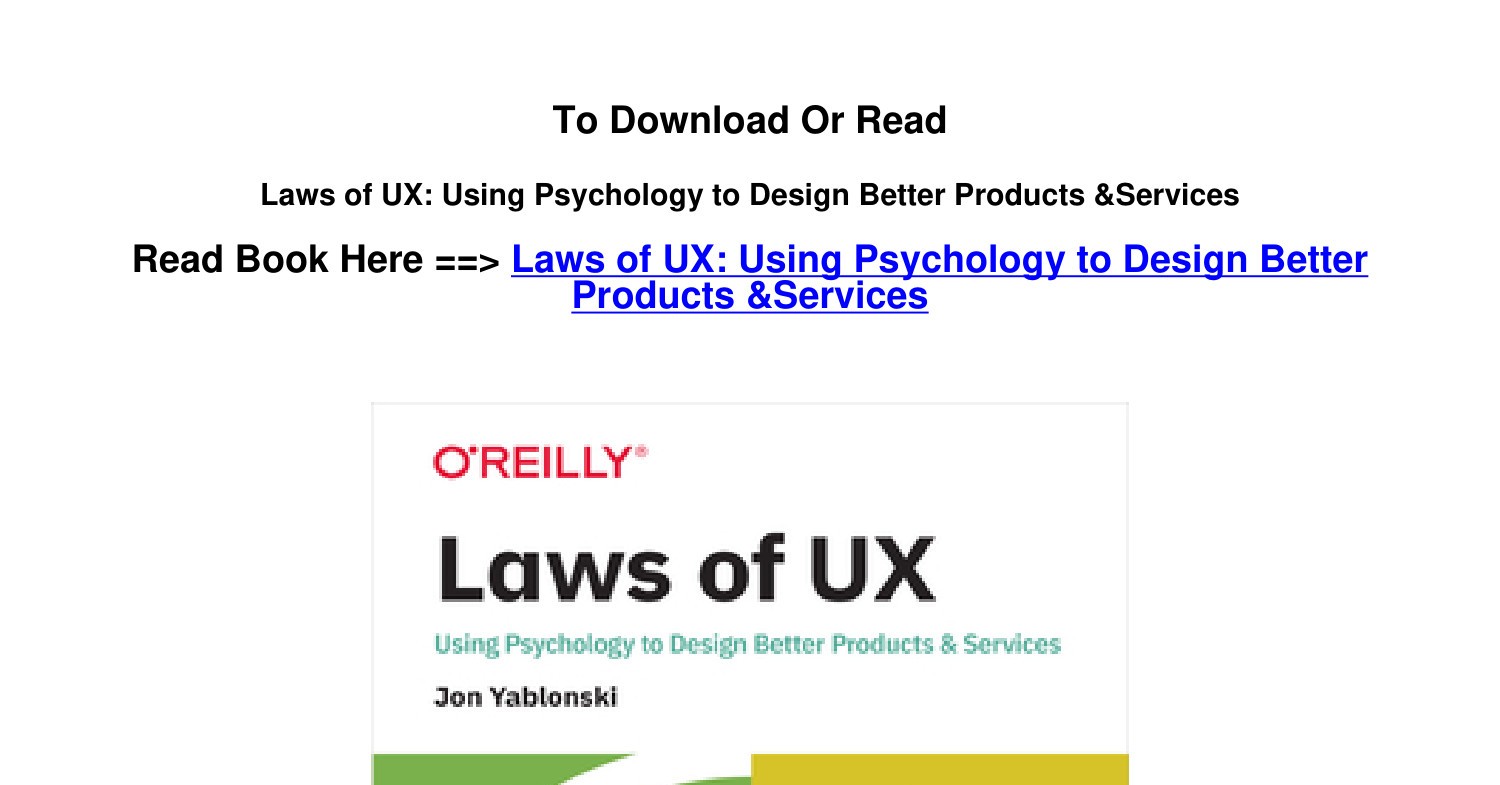 Download EPUB Laws of UX Using Psychology to Design Better Products .pdf | DocDroid