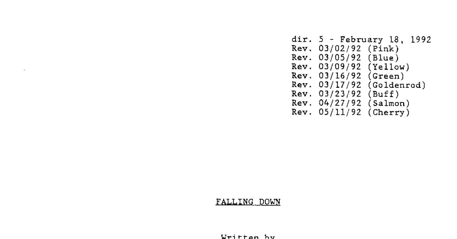 FALLING DOWN (1993) 1992.05.11 draft by Ebbe Roe Smith _ scan – Kopi ...