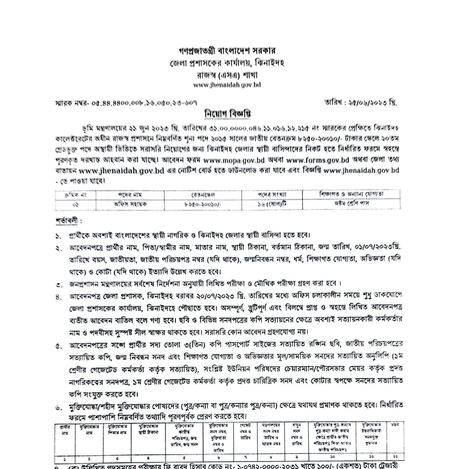 Jhenaidah DC Office Job Circular 2023.pdf | DocDroid
