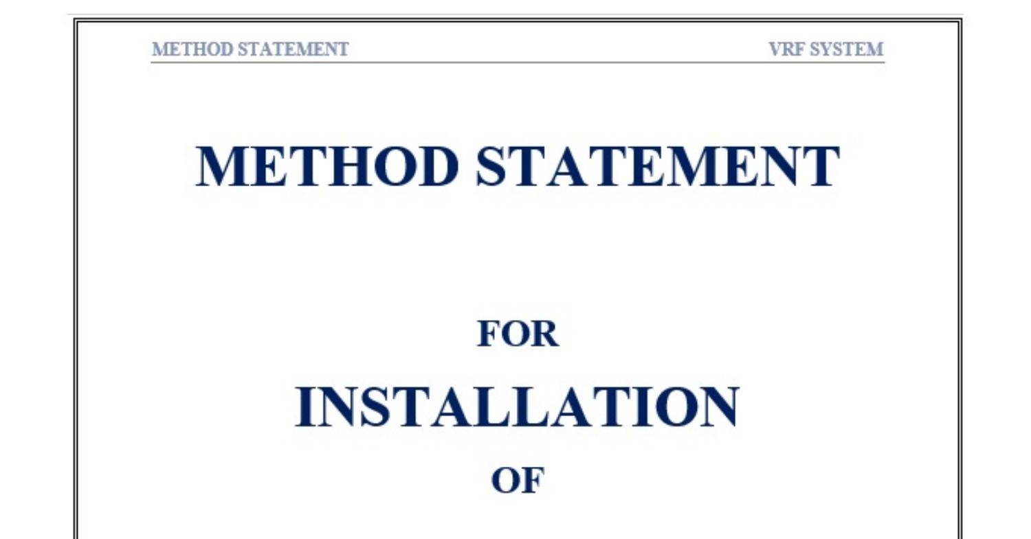 Method-Statement-for-Installation-of-VRF-System.pdf | DocDroid