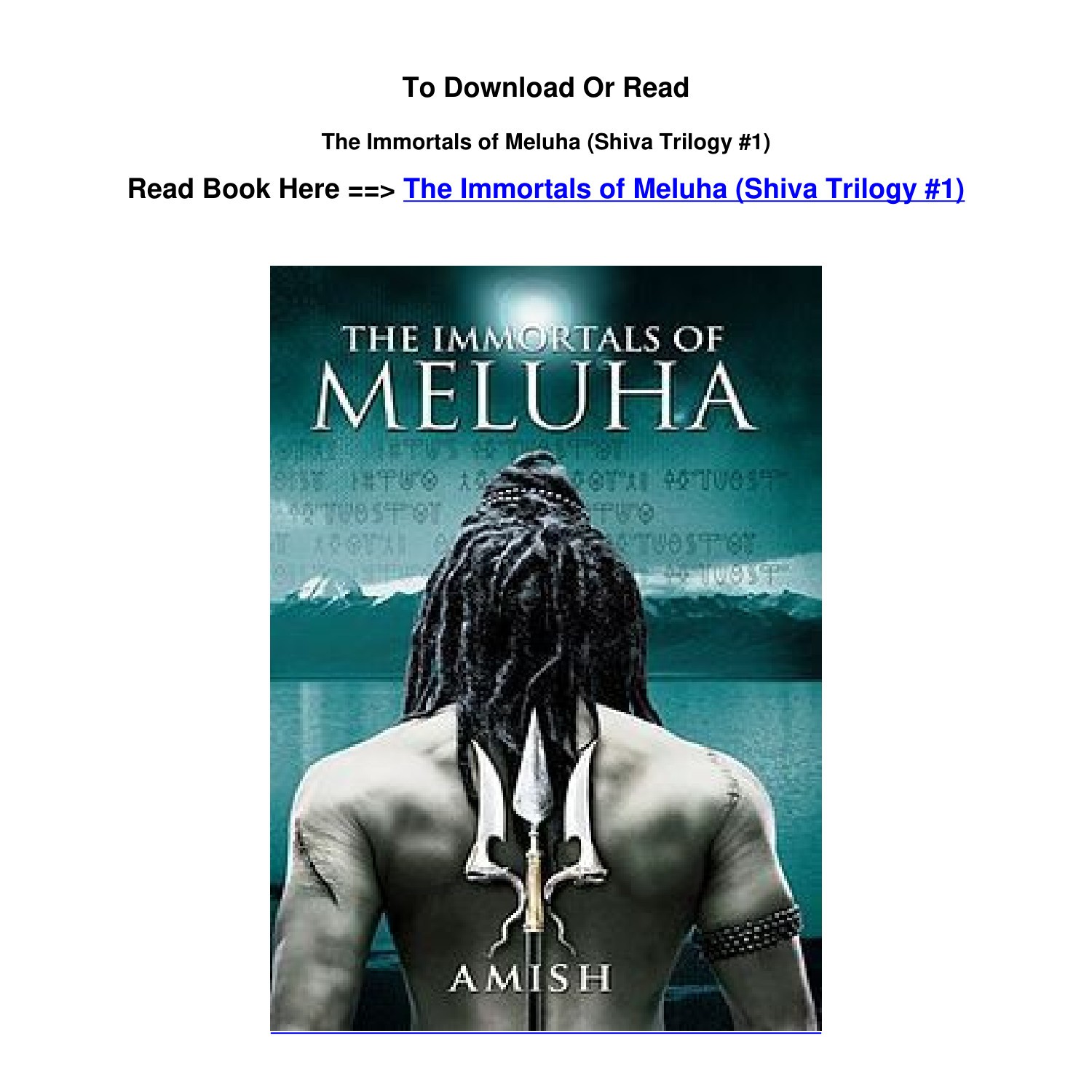 Pdf download The Immortals of Meluha Shiva Trilogy 1 By Amish Tripathi.pdf | DocDroid
