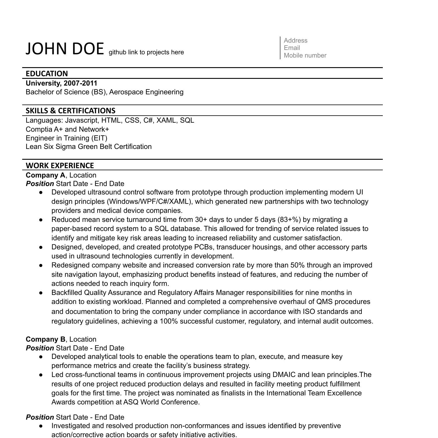 2022 Resume Template For Feedback.pdf | DocDroid