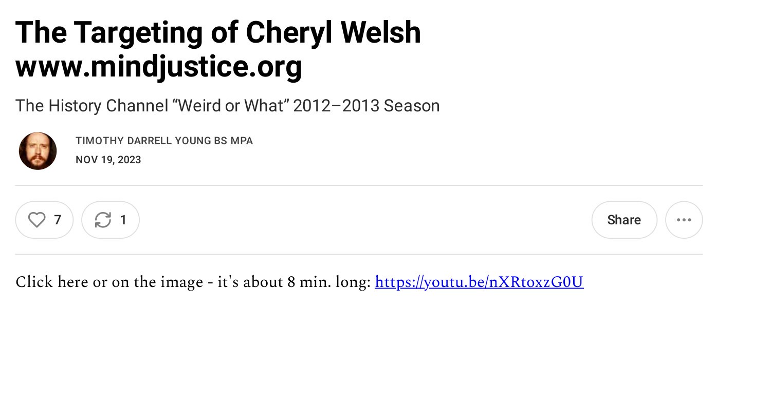 The Targeting of Cheryl Welsh www.mindjustice.org.pdf | DocDroid