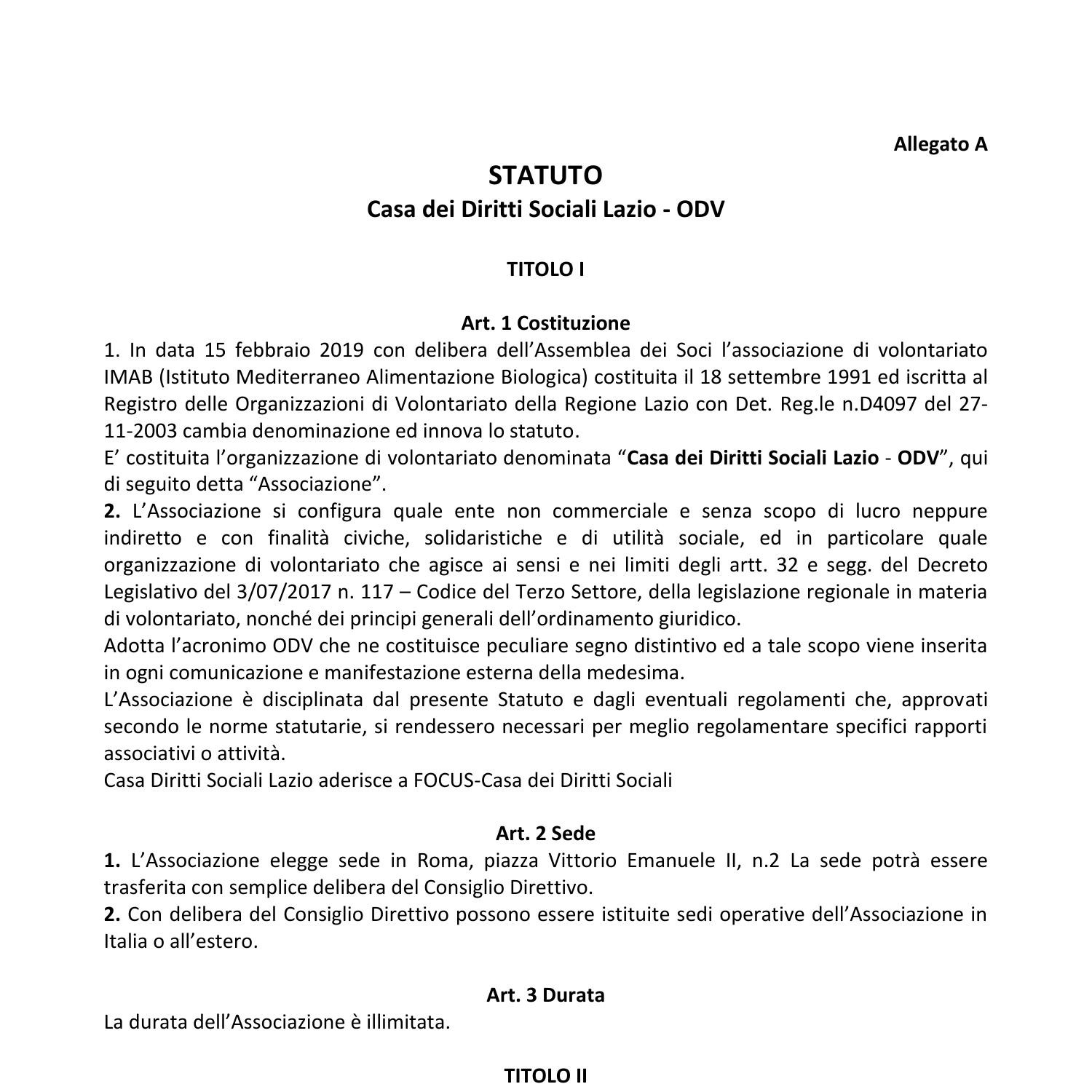 STATUTO CDS Lazio ODV.pdf | DocDroid
