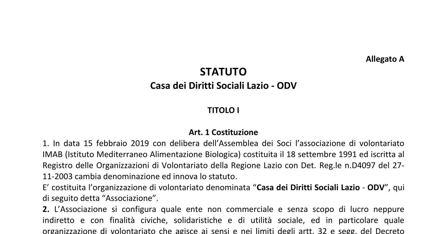 STATUTO CDS Lazio ODV.pdf | DocDroid